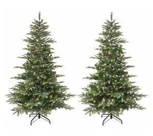 PULEO INTERNATIONAL Puleo 7.5' Pre-lit Aspen Green Fir Tree - One-color