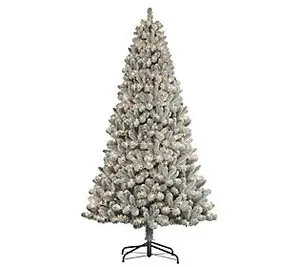 PULEO INTERNATIONAL Puleo 6' Prelit Flocked Virginia Pine Tree - One-color