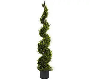 NEARLY NATURAL 5' Cypress Spiral Tree By - One-color