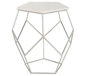 SAFAVIEH Modern Pentagon Marble Top Side Table