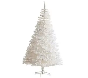 NEARLY NATURAL 7' White Christmas Tree By - One-color