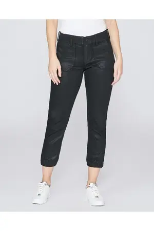 Paige Mayslie Jogger Petite - Black Fog Luxe Coating - Black