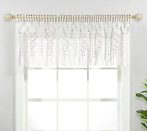 LUSH DECOR Boho Macrame Textured Cotton Valance Lush De Cor - One-color