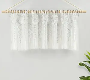 LUSH DECOR Boho Macrame Textured Cotton Valance Lush De Cor