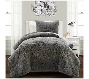 LUSH DECOR Emma Faux Fur Oversized 2-pc Twin Xl Lush De Cor - One-color