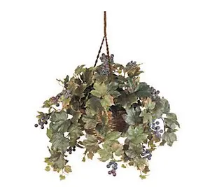 NEARLY NATURAL Grape Leaf Hanging Basket Plant By