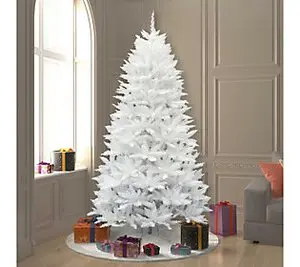 VICKERMAN 7.5' Sparkle White Spruce Christmas T Ee, Unlit