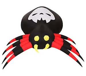 HAUNTED HILL FARM 6' Inflatable Black And Red S Ider - One-color