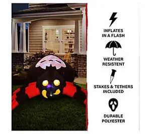 HAUNTED HILL FARM 6' Inflatable Black And Red S Ider