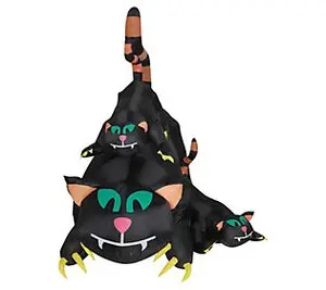 HAUNTED HILL FARM 5' Inflatable Pre-lit Black C T Trio - One-color