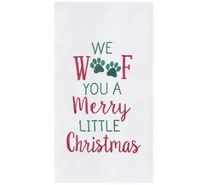 C&F HOME Merry Woofmas Flour Sack Towel Set Of 2 - One-color