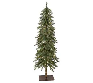 PULEO INTERNATIONAL Puleo Pre-lit 4' Alpine Artificial Christmas Tr E W/100 Lights - One-color