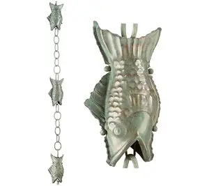 GOOD DIRECTIONS Antiqued Copper 8.5' Fish Rain Chain Good Di Rections - One-color