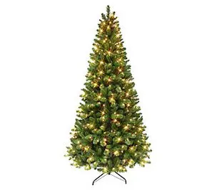 PULEO INTERNATIONAL Puleo 7.5 Ft Pre-lit Virginia Pine Tree, 1107 T Ips - One-color