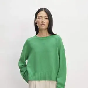 Everlane Boxy Crew Neck Sweater - Bright Jade
