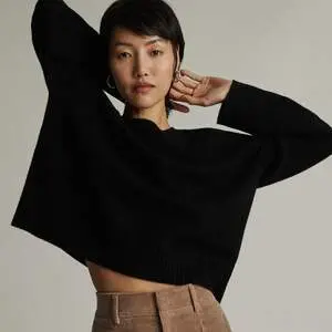 Everlane Boxy Crew Neck Sweater Core Black