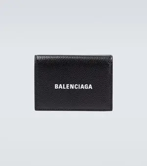 Balenciaga Cash Leather Wallet - Black