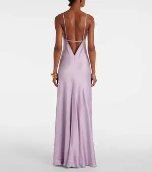 Victoria Beckham Satin Gown - Purple