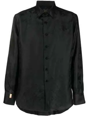 BILLIONAIRE Silver Cut Long-sleeved Shirt
