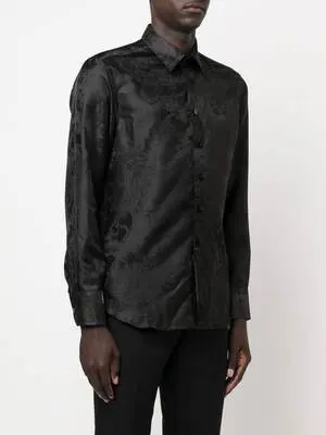 BILLIONAIRE Silver Cut Long-sleeved Shirt