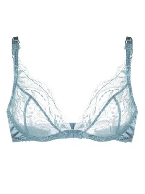 FLEUR OF ENGLAND Lace Plunge Bra - Blue