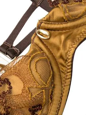 IHUOMA Embroidery Quarter-cup Bra