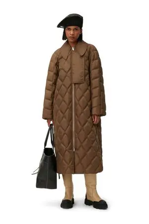 GANNI Oversized Ripstop Quilt Coat