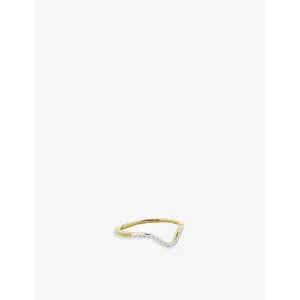 Monica Vinader Riva Diamond Wishbone Ring - Gold