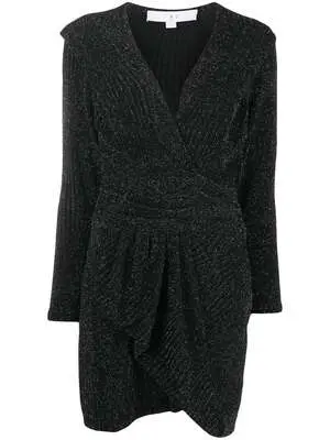 IRO PARIS Gathered Effect V-neck Long Sleeve Dress