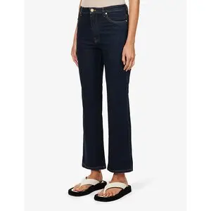 JOSEPH Duke Flared Cropped Stretch-cotton Jeans
