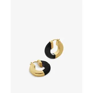 Monica Vinader 18ct Yellow Gold-plated Vermeil Sterling Silver And Onyx Hoop Earrings - Black