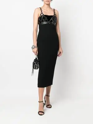 Roberto Cavalli Leather Harness Cropped Top