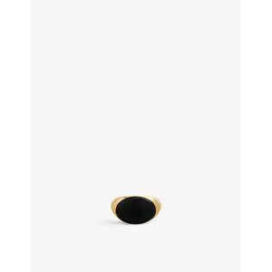 Monica Vinader X Kate Young 18ct Yellow -plated Vermeil Sterling Silver And Onyx Ring - Black