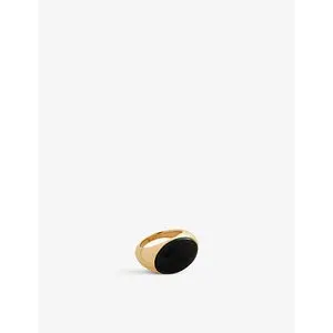 Monica Vinader X Kate Young 18ct Yellow -plated Vermeil Sterling Silver And Onyx Ring - Black