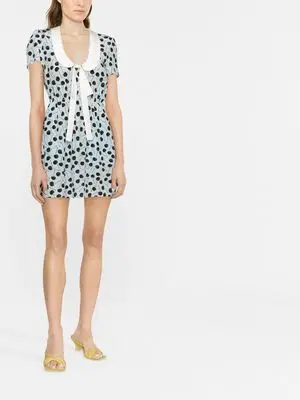 Red Valentino Pussy Bow-collar Cherry Print Dress