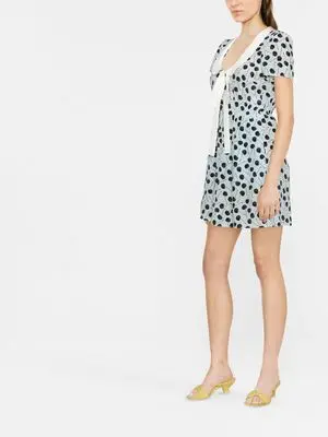 Red Valentino Pussy Bow-collar Cherry Print Dress