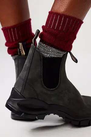 Smartwool Popcorn Cable Crew Socks - Tibetan Red