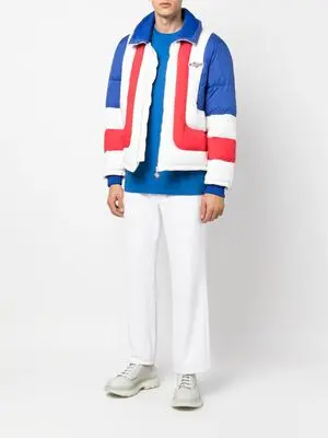 Casablanca Colour-block Puffer Jacket - White
