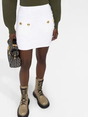 Balmain Fitted Tweed Mini Skirt