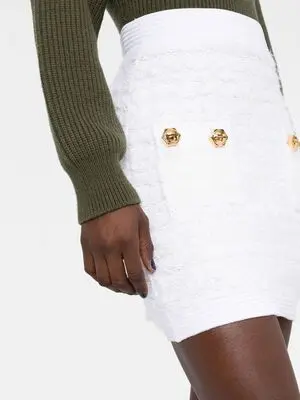 Balmain Fitted Tweed Mini Skirt