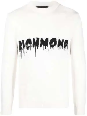 John Richmond Intarsia-knit Logo Jumper