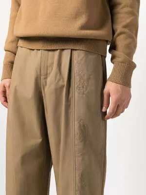 FENG CHEN WANG Embroidered-panel Drawstring Trousers