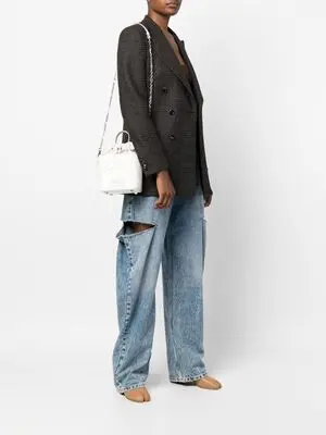 MAISON MARGIELA 5ac Small Leather Bucket Bag - White