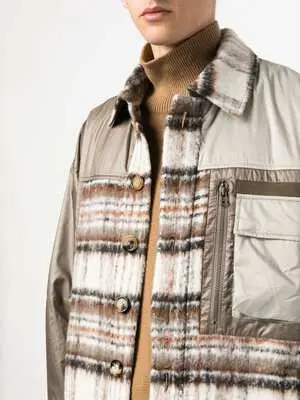 FENG CHEN WANG Button-up Panelled Jacket - Neutrals