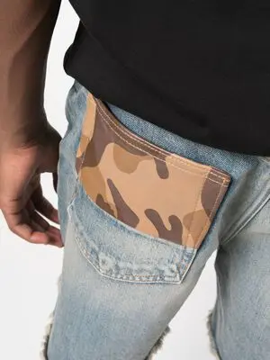Amiri Distressed Knee-length Denim Shorts