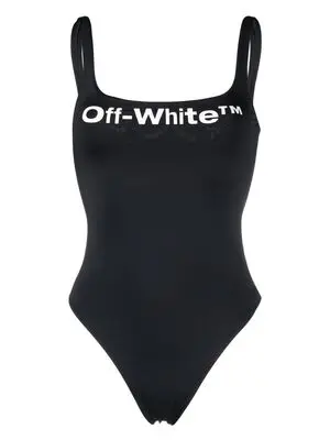 Off-white Scoop Neck Swimsuits
