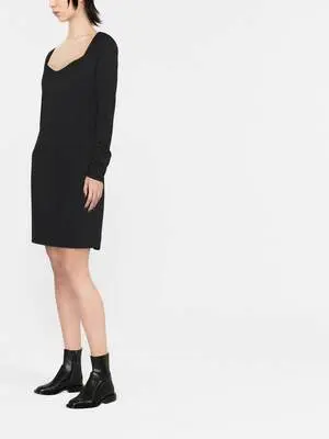 Theory Long-sleeved Sweetheart Neck Mini Dress