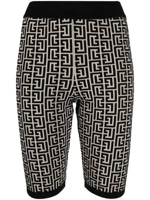 Balmain Monogram-print Knitted Shorts