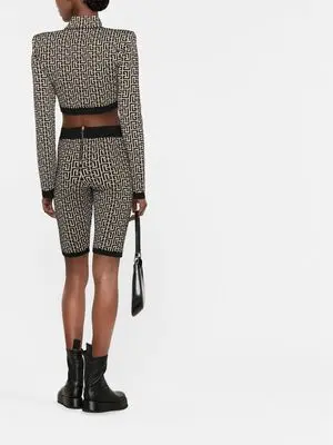 Balmain Monogram-print Knitted Shorts