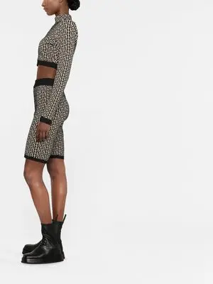 Balmain Monogram-print Knitted Shorts